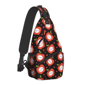 AOOEDM CuteFruit Kawaii Face Seamless Pattern Sling Bag Für Damen Herren, Fruits Print Crossbody Shoulder Bags Lässige Sling Rucksack Brusttasche Reisen Wand