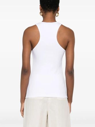 PESERICO Womens Beaded Trim-Detail Top White Ss25 W