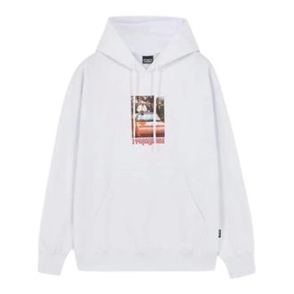 PROPAGANDA Homme, Sweatshirts et sweats &agrave; capuche, Blanc, Taille: XS Sweat &agrave; Capuche avec Impression S&eacute;rigraphique