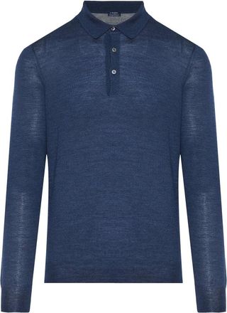 Barba Homme, Tops, Bleu, Taille: L Wool/Silk Polo