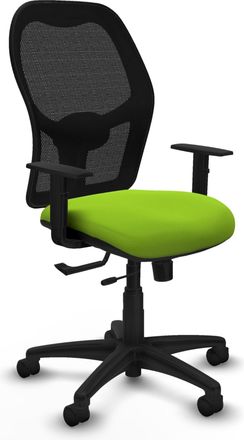 Piqueras y Crespo Drehstuhl mit Aloze-Armen, h&ouml;henverstellbare Lendenwirbelst&uuml;tze, ausgestattet mit Syncro/Traslack und Schneideschaum, mit 50 mm Nylonrollen, Schwarz/P