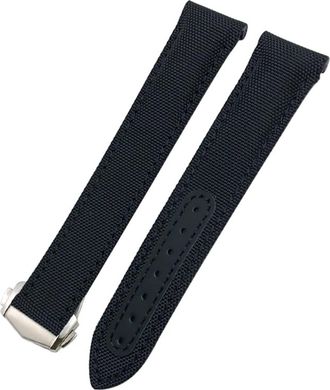 Generic 19/20/21 mm gebogenes Nylongewebe-Uhrenarmband, passend für Omega 300 Aqua 150 Uhrenarmband