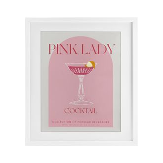 Stupell Industries Stilvoller Retro-Kunstdruck, gerahmt, rosa Dame, Grau, Design von Lil Rue, 53,3 x 43,2 cm