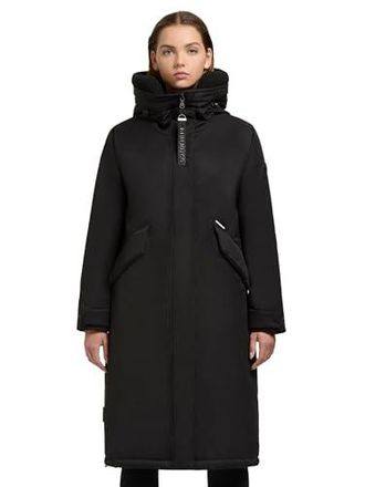 Khujo Manteau dhiver chaud pour femme avec col en fourrure synth&eacute;tique sur la capuche, cordon de serrage &agrave; la taille et bande de protection magn&eacute;tique Agnet
