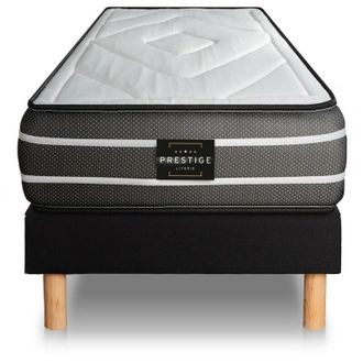 Prestige Literie Prestige Literie - Ensemble matelas sommier Exclusive 90 x 190 cm - Couleur : Noir