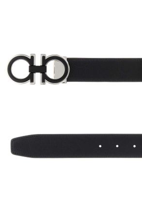 Ferragamo Mens Black Leather Reversible Belt Nerdarrai Cinture