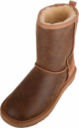 SNUGRUGS Bottines pour homme en peau de mouton véritable avec talon renforcé, Aviateur châtaignier, 40 2/3 EU