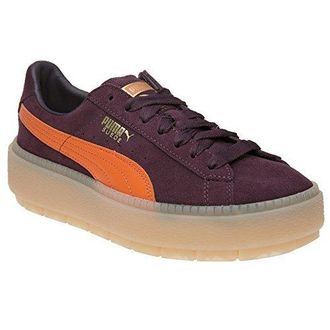 Puma Platform Trace Block Femme Baskets Mode Bordeaux