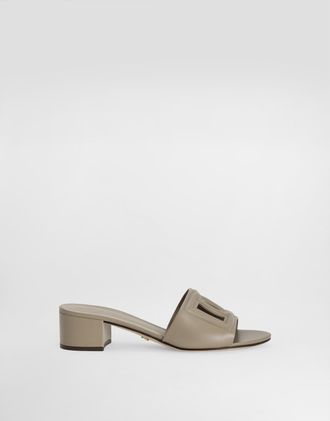 Dolce & Gabbana Mules Karol Aus Glattem Kalbsleder - Frau Pantoletten Und Mules Beige Leder 35.5