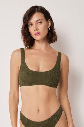 Calzedonia Bustier-bikinioberteil Crinkle Waves Grun
