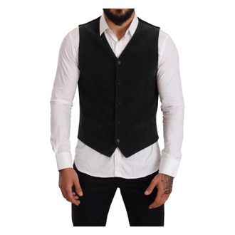 Dolce & Gabbana Homme, Costumes, Noir, Taille: M Gilet &agrave; simple boutonnage