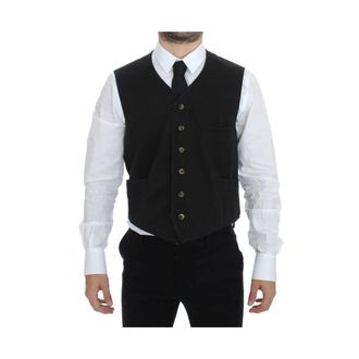 Dolce & Gabbana Elegante Schwarze Kleidweste - - Suits - Herren - Schwarzk - S