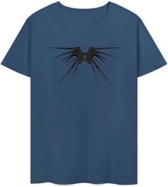 Generic T-shirt graphique Alien Warship en coton, motif triangle de science-fiction vintage pour les fans de télévision, Style bleu foncé, 4XL