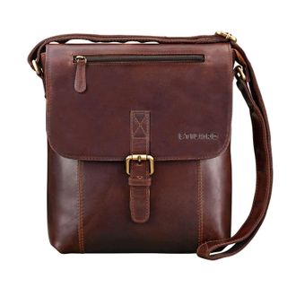 STILORD Matthias Herren Umh&auml;ngetasche Leder Vintage Messenger Tasche 10.1 Zoll Tablettasche klein Schultertasche echtes Rinds-Leder Farbe:Cognac - Dunkelbraun