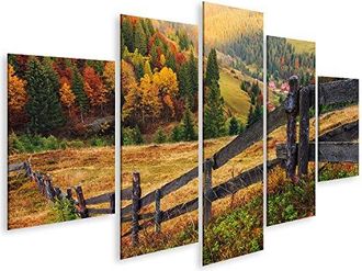 Islandburner Tableau sur toile Paysage dautomne color&eacute; avec cl&ocirc;ture montagne de Transylvanie Roumanie Cadre Affiche Poster Murale Tableaux
