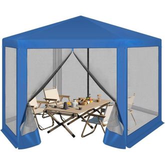 Woltu Tonnelle de Jardin Ext&eacute;rieur 3, 8 x 3, 3 m Woltu avec Moustiquaire, Pergola Jardin Ext&eacute;rieur, Tente de R&eacute;ception, avec Parois Lat&eacute;rales en Maille