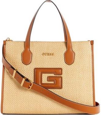 Guess G Status 2 Compartment Tote Natural/Cognac