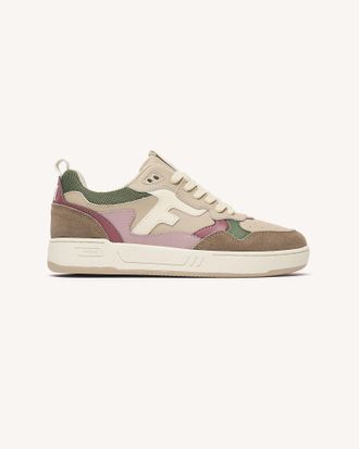 Faguo Baskets en cuir &eacute;cru et lilas