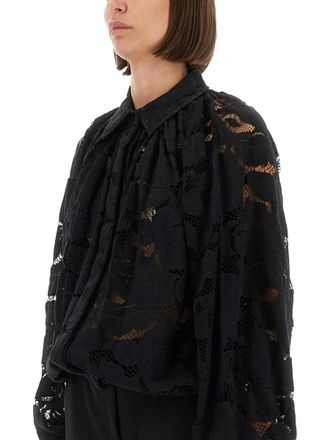 Patou Lace Balloon Blouse - Black