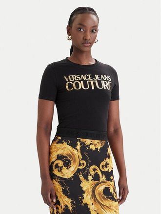 Versace Jeans Couture T-Shirt 80HAHT00 CJ03T Schwarz Slim Fit