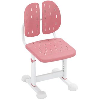 Costway Chaise de Bureau pour Enfant 3 Ans+ R&eacute;glable en Hauteur avec Double Dossier et Assise Respirante, Structure en M&eacute;tal, Charge 100KG, Rose