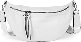 styleBREAKER Sac à bandoulière pour femme en forme de croissant, bandoulière réglable et amovible, sac à main uni 02012386, couleur:Blanc