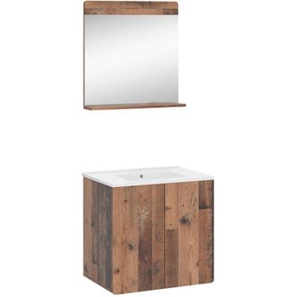 Vicco Ensemble de meubles de salle de bains Izan, Oldstyle, 3 pi&egrave;ces avec miroir