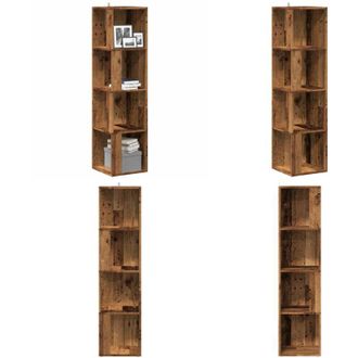 vidaXL Eckregal Altholz-Optik 33x33x132 cm Holzwerkstoff - Vidaxl