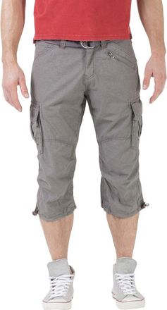 Timezone Herren Shorts Loose Miles 3/4 Cargo incl. Belt 24-10006 - 25-1420, Gr. W29, Grau (Grey Crystal 8006)