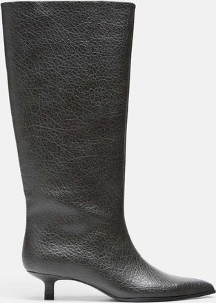 Stradivarius Stiefel mit kitten heels in Grau