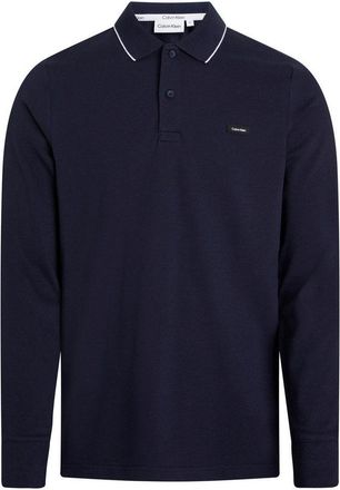 Calvin Klein Langarm-Poloshirt BT_STRETCH PIQUE TIPPING LS POLO in gro&szlig;en Gr&ouml;&szlig;en mit Logopatch