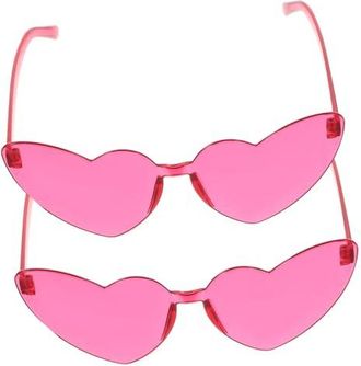 Valiclud 2 pièces Lunettes de Soleil sans Monture Forme Coeur pour Femme Légères et Résistantes pour Fête et Activités Plein Air Lot