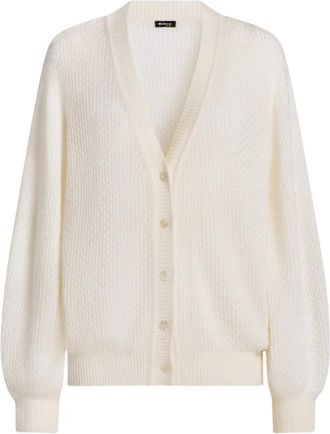 Kiton Femme, Pulls, Beige, Taille: 38 FR Gilet en Fil Fin