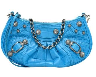 Balenciaga Le Cagole Metallic Blue Calfskin XS