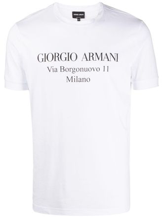 Giorgio Armani t-shirt à logo imprimé - Blanc