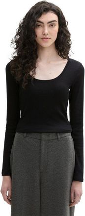 Tom Tailor Rundhalsshirt gerippt und mit Stretch