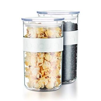 Bodum PRESSO Set de 2 bocaux conservation en plastique, avec couvercle hermétique, 1.0 l