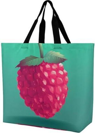 Generic Framboises Sac Fourre Tout L&eacute;ger Sacs De Courses Grand Sac Cabas Pour Gym Voyage Travail