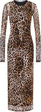 Moschino Femme, Robes, Brun, Taille: 36 FR Printed Mesh Dress