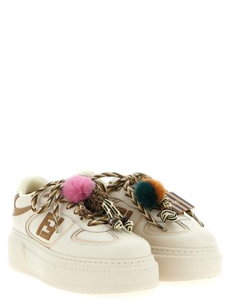 Fendi Womens Multicolor Calfskin Platform Sneakers