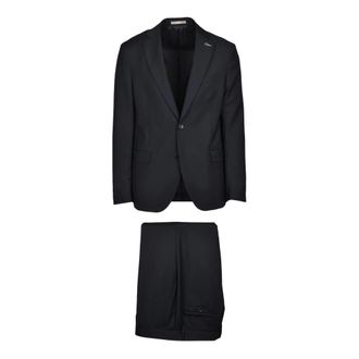 Paoloni Einreiher Anzug - - Suits - Herren - Schwarzk - S