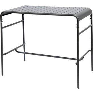 Sweeek Table haute de jardin m&eacute;tal 4 places. anthracite. 120 x 70 x 95cm