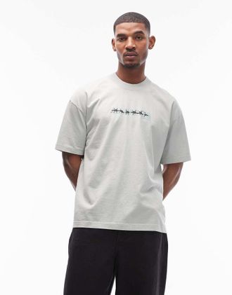 AllSaints Deterent - T-shirt &agrave; imprim&eacute; graphique - Vert clair