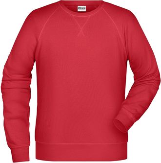 James & Nicholson Herren Raglan Sweatshirt - Sweatshirt im Raglanschnitt aus Bio-Baumwolle | Farbe: red | Grösse: 4XL