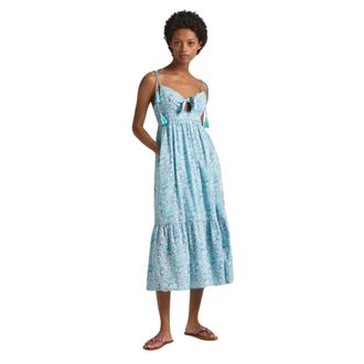 Pepe Jeans London Blumiges Maxikleid mit Herzausschnitt - - Dresses - Damen - Mehrfarbig - XS