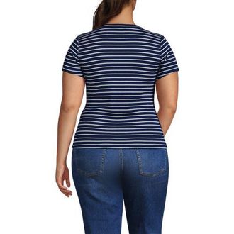 Lands End T-Shirt aus softem Viskosemix, Damen, Größe:48-50 plus, Blau, Viskose/Polyester-Mischung, by Lands End