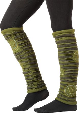 Purewonder Damen Stulpen Beinstulpen Patchwork Beinw&auml;rmer Nr. 59 Gr&uuml;n