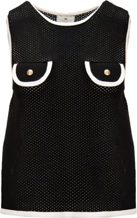 Elisabetta Franchi Femme, Tops, Noir, Taille: 40 FR Débardeurs