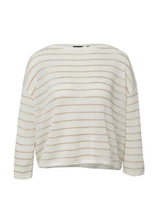 s.Oliver 3/4 Arm-Pullover Strickpullover Strickpullover aus Leinenmix mit Pailletten-Details