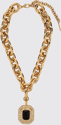 Alessandra Rich Choker-Halskette aus Messing mit Pav&eacute; aus schwarzen Kristallen